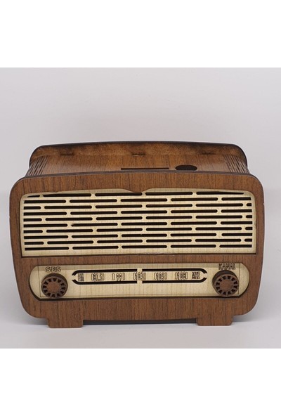 Yeni Hayat Rustik Ahşap Radyo Kumbara