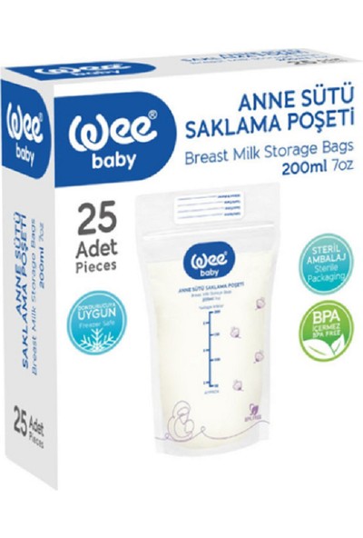 Wee Baby Anne Sütü Saklama Poşeti (Kutu Içeriği 25 Adet) Wee Baby Anne Sütü Saklama Poşeti (Kutu Içeriği 25 Adet)