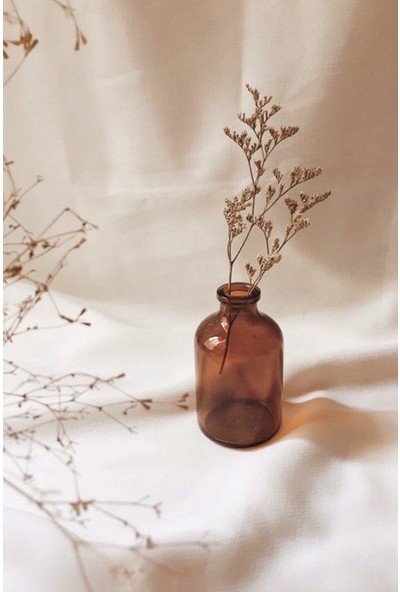 Emtory Home Dekoratif Amber Cam Şişe Vazo 15CM Emtory Home Dekoratif Amber Cam Şişe Vazo 15CM