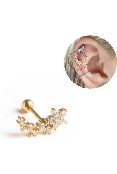 Bylin 925 Ayar Gümüş Gold Minik Çiçek Seli Piercing/küpe-Bar Uzunluğu 6mm- 1 Ad. Bylin 925 Ayar Gümüş Gold Minik Çiçek Seli Piercing/küpe-Bar Uzunluğu 6mm- 1 Ad.