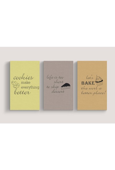 Canvas Burada Mutfak Için Ingilizce Sözler 3'lü