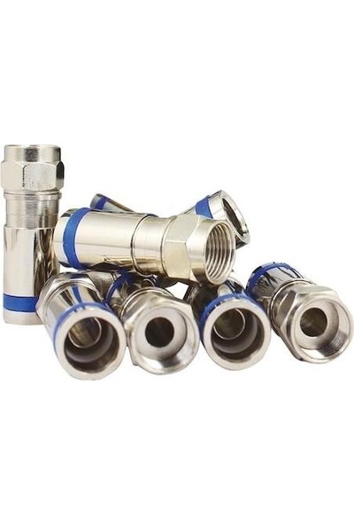 Electroon Rg6 Sıkmalı F Konnektör - Mavi 100 Adet Electroon Rg6 Sıkmalı F Konnektör - Mavi 100 Adet