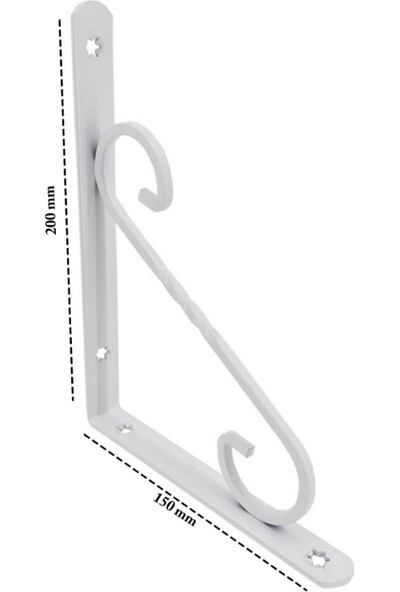 Beşel Ferforje Raf Altı (Beyaz) 200*150*18 mm Raf Ayağı Beşel Ferforje Raf Altı (Beyaz) 200*150*18 mm Raf Ayağı