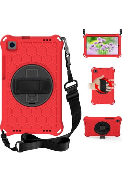 Hello-U Galaxy Tab A 8.0 Wi-Fi Için Petek Doku Eva Koruyucu Tablet Kılıfı ile El ve Omuz Askısı (Yurt Dışından)