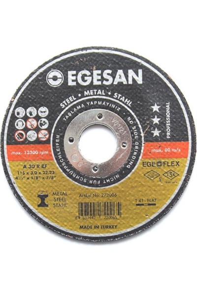 Egesan 115 x 3 x 22.23 Metal Kesici Spiral Taşlama Egesan 115 x 3 x 22.23 Metal Kesici Spiral Taşlama