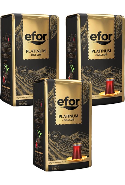 Efor Platinum Çay 1 kg 3lü Set - Yüksek Kaliteli Dökme Siyah Çay
