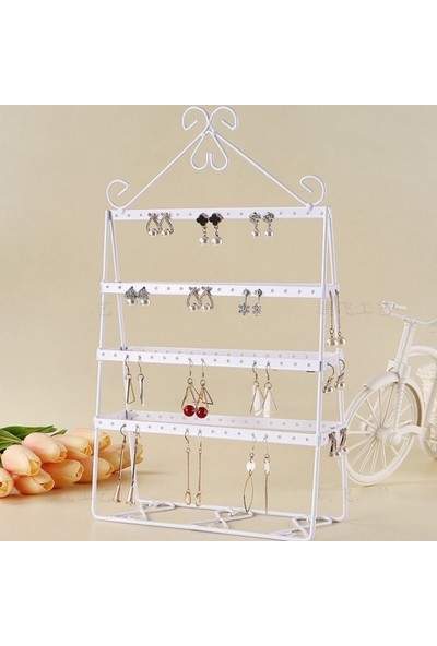 Beyaz Metal Bayan Küpe Standı Dekor ST1-48BY