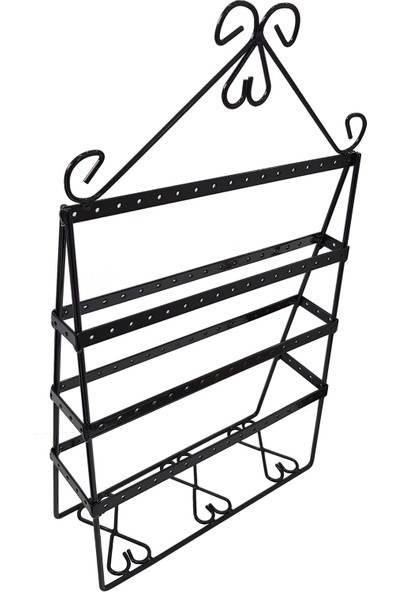 Siyah Metal Bayan Küpe Standı Dekor ST1-48SY