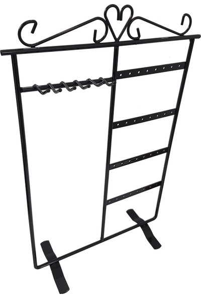 Siyah Metal Bayan Küpe Kolye Standı Dekor ST1-46SY