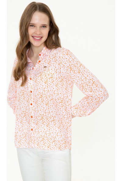U.S. Polo Assn. Bayan Turuncu Gömlek Uzunkol 50247291-VR051