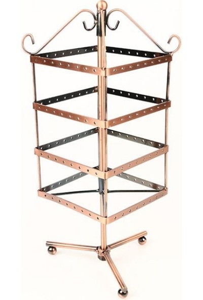 Rose Metal 4 Katlı Dönen Bayan Küpe Standı Dekor ST1-33RS Rose Metal 4 Katlı Dönen Bayan Küpe Standı Dekor ST1-33RS