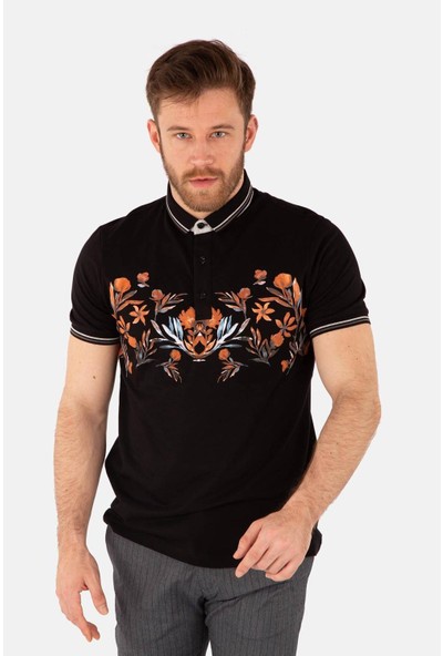 Tony Montana Regular Fit Polo Yaka Kısa Kollu Baskılı T-Shirt