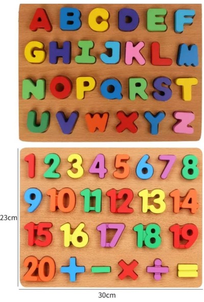 Wusta Kids 3 Yaş ve Üzeri Çocuklar Için Eğitici Ahşap Sayılar ve Harfler Bultak