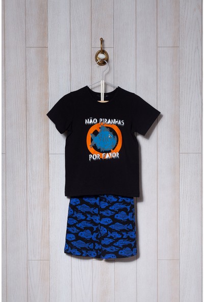 Erkek Çocuk Balık Baskılı Şortlu Pijama Takımı