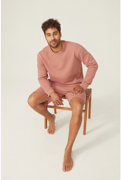 Erkek Şardonlu Şortlu Ev Giyim Takım