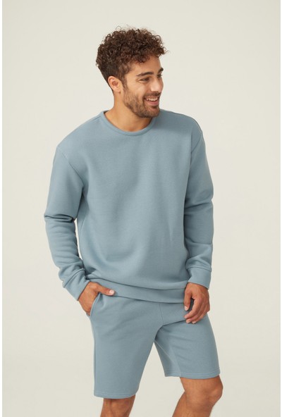 Erkek Şardonlu Şortlu Ev Giyim Takım