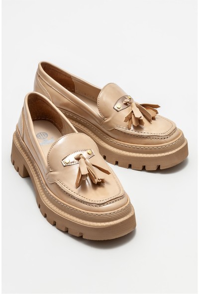 Elle Shoes Naturel Kadın Loafer