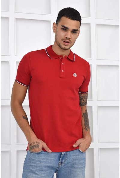 Moncler Polo Yaka T-Shirt - Kırmızı