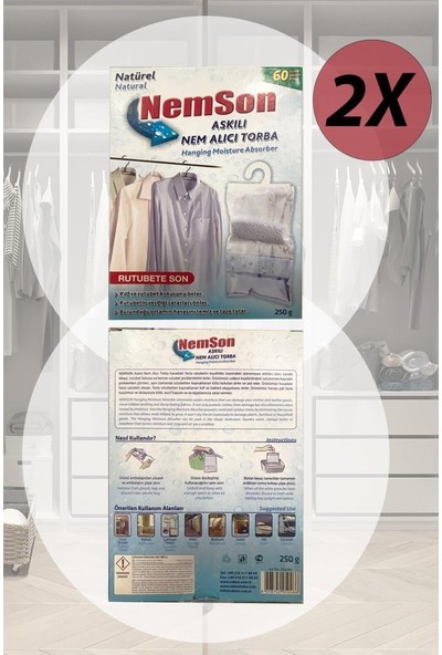 Saban 2 Adet 250 Gr. Askılı Dolap Içi Nem Alıcı Saban 2 Adet 250 Gr. Askılı Dolap Içi Nem Alıcı