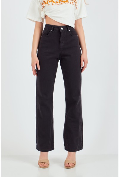 Coral Bol Paça Denim Pantolon Lacivert