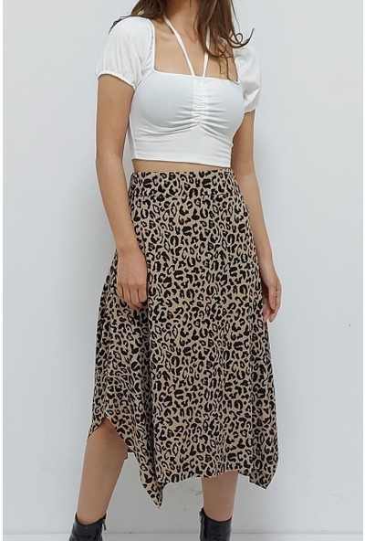 Sue Desenli Salaş Uzun Etek Leopar