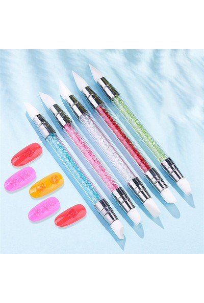 Epazzar 5li Tırnak Oje Sürme Şekillendirme Spatula Seti Silikon Uçlu Şekillendirme Kalemi Epazzar 5li Tırnak Oje Sürme Şekillendirme Spatula Seti Silikon Uçlu Şekillendirme Kalemi