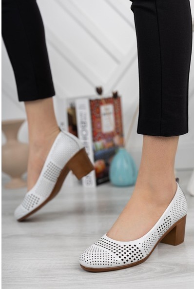 Diego Carlotti Hakiki Deri Kadın Günlük Topuklu Ayakkabı DD0915