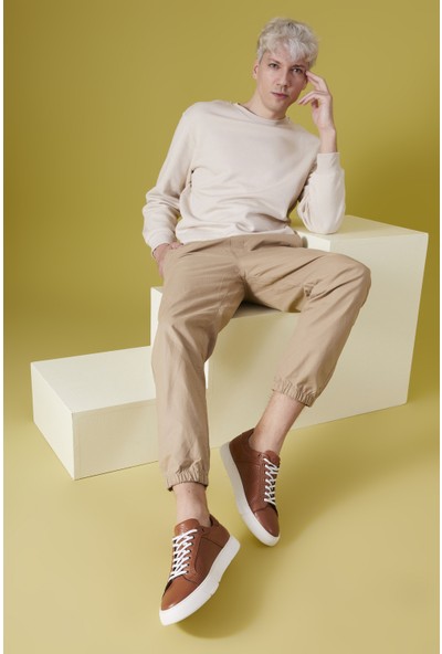 Ziya Erkek Deri Sneaker 111415 686197 Tütün