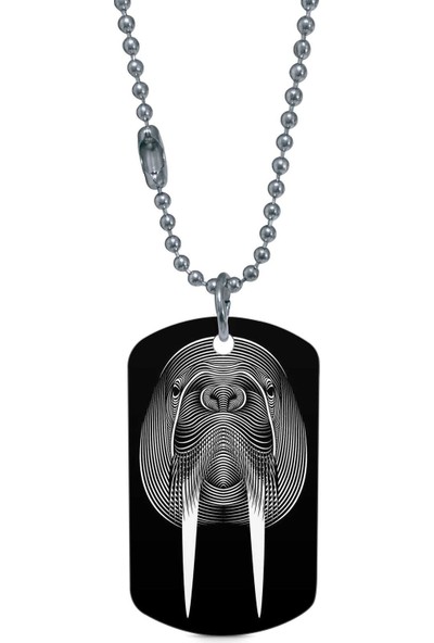 Fok Balığı Gümüş Renk Künye / Kolye DFT3361