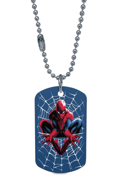 Örümcek Adam Gümüş Renk Künye / Kolye DFT4845