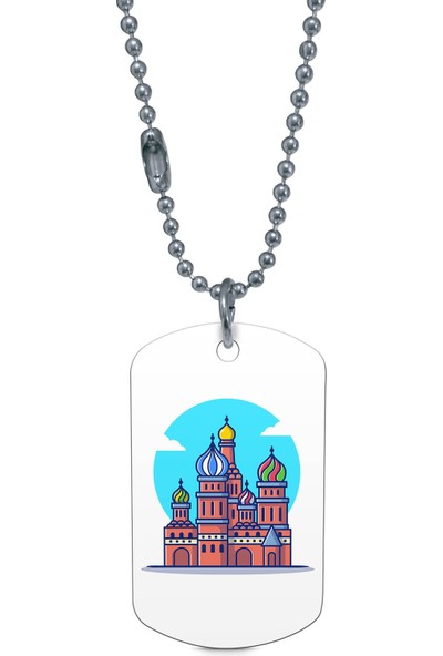 Moskova Gümüş Renk Künye / Kolye DFT2137 Moskova Gümüş Renk Künye / Kolye DFT2137