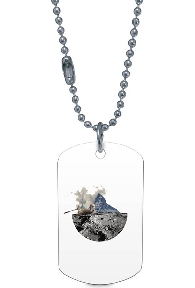 Uzay Gümüş Renk Künye / Kolye DFT287