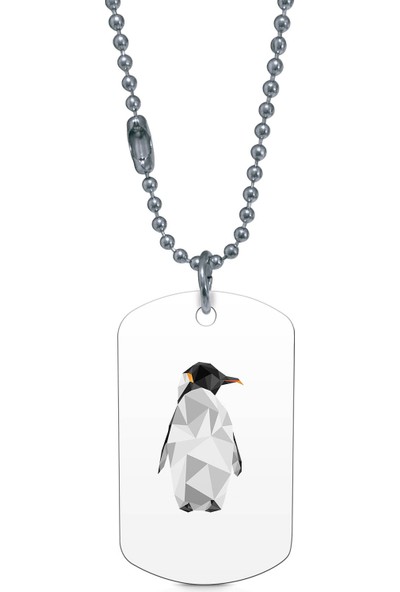 Penguen Gümüş Renk Künye / Kolye DFT315