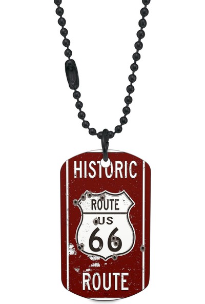 Historic Route Siyah Renk Künye / Kolye DFT2945