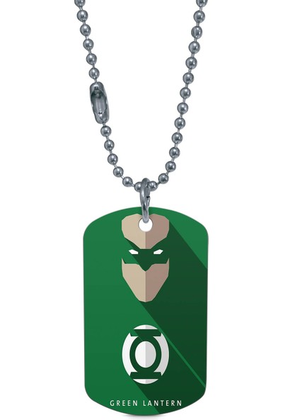 Green Lantern Gümüş Renk Künye / Kolye DFT5734