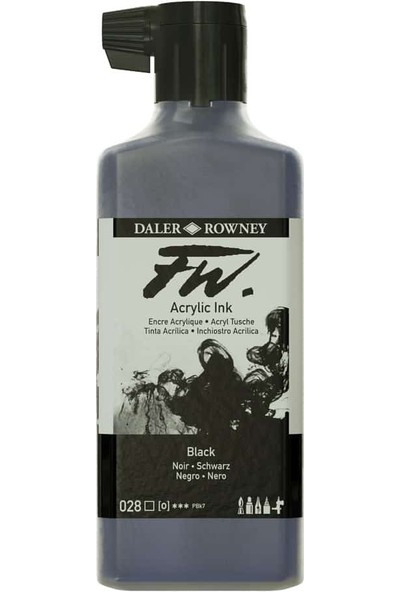 Daler Rowney Fw Akrilik Mürekkep 180ML Siyah N028