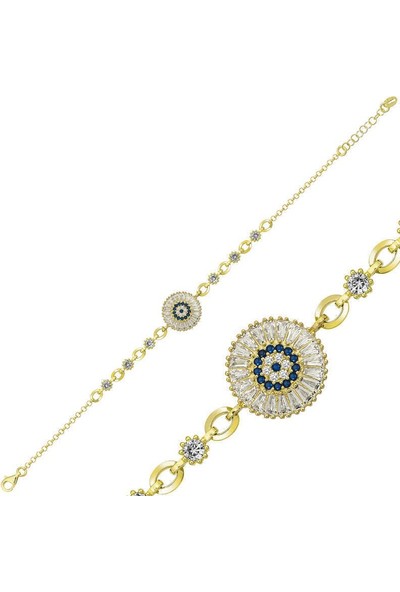 Gumush gümüş Baget Taşlı Nazar Bayan Bileklik Gumush gümüş Baget Taşlı Nazar Bayan Bileklik