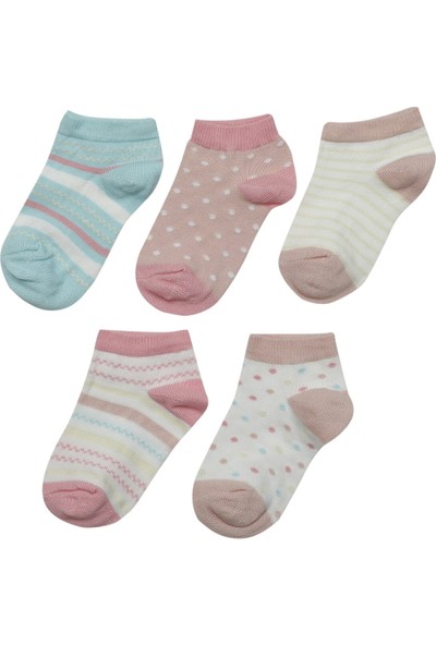 Polaris Color Dot 5 Lı Ptk-G 2fx Pembe Kız Çocuk 5'LI Patik Çorap