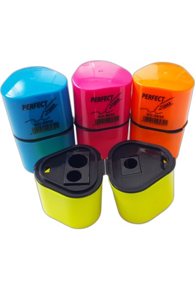 Perfect Grip Auto Iki Bölmeli 3 Girişli Üçgen Kalemtıraş 1 Adet Sarı Renkli Perfect Grip Auto Iki Bölmeli 3 Girişli Üçgen Kalemtıraş 1 Adet Sarı Renkli
