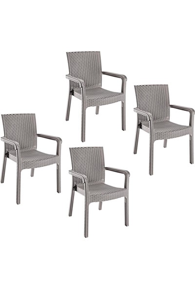 Holiday Markiz Rattan Koltuk Çöl Gri | 4'lü Set