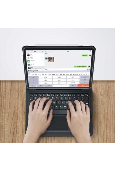 Apple iPad Air 10.9 4.nesil Klavyeli Kılıf Kalem Bölmeli Blutooth Bağlantılı Apple iPad Air 10.9 4.nesil Klavyeli Kılıf Kalem Bölmeli Blutooth Bağlantılı