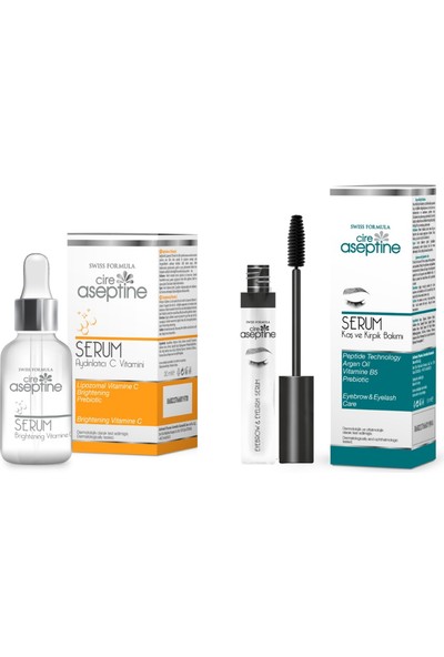 Cire Aseptine Serum Aydınlatıcı C Vitamini 30ML+SERUM Kaş ve Kirpik 6ml