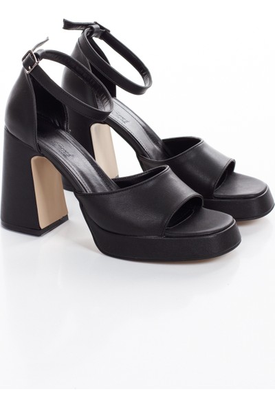 Mft Kadın Siyah Platform Topuklu Ayakkabı