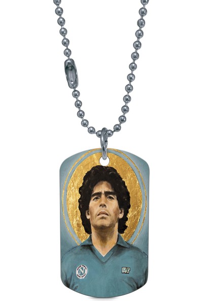 Hero Tasarım Maradona Gümüş Renk Künye / Kolye DFT4540
