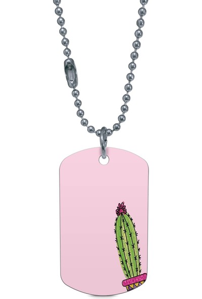 Hero Tasarım Kaktüs Gümüş Renk Künye / Kolye DFT3935