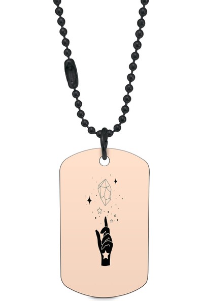 Hero Tasarım Gezegen Siyah Renk Künye / Kolye DFT2331