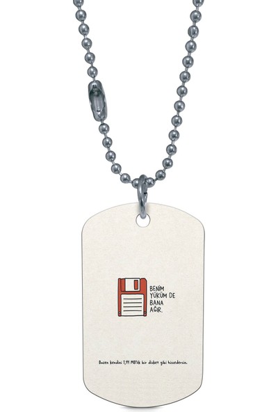 Hero Tasarım Yüküm Ağır Gümüş Renk Künye / Kolye DFT4965 Hero Tasarım Yüküm Ağır Gümüş Renk Künye / Kolye DFT4965