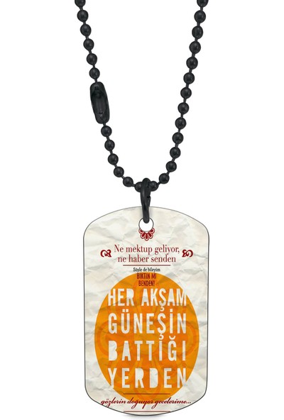 Hero Tasarım Bıktın Mı Benden Siyah Renk Künye / Kolye DFT3942 Hero Tasarım Bıktın Mı Benden Siyah Renk Künye / Kolye DFT3942