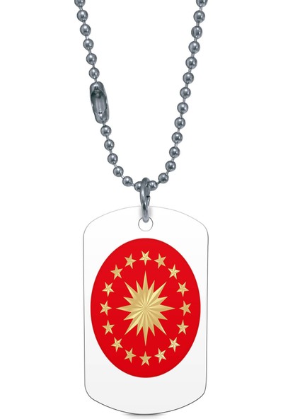 Hero Tasarım Cumhurbaşkanlığı Sembolü Gümüş Renk Künye / Kolye DFT5385
