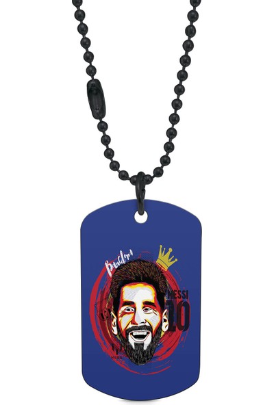 Hero Tasarım Lionel Messi Siyah Renk Künye / Kolye DFT4432